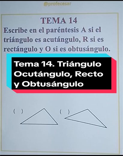 Triángulos: Ocutángulo, Rectángulo y Obtusángulo