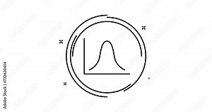 wave chart animated outline icon. wave chart rotation appearance 4k video animation for web, mobile and ui design