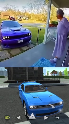 Granny scared from Dodge challenger 😱🥶 in car simulator 2 #carsimulator2 #carsimulator2newupdate