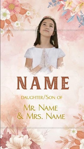 First Holy Communion Invitation Card