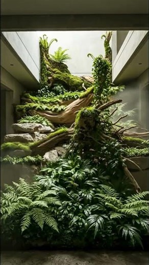 A Primitive Terrarium Turns This Living Room into a Living Ecosystem | Rustic Interior Design