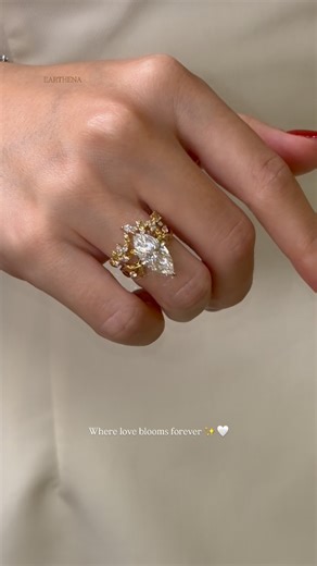 The Flora band & ring ✨🤍 Flora engagement ring // floral design ring // diamond floral ring // hidden halo ring // luxury engagement ring // tennis diamond bracelet // fine jewelry Beverly Hills // Earthena Jewelry // flower-inspired engagement ring // modern engagement design // #earthena #earthenajewelry #engagementring #weddingproposal #floralring | Earthena Jewelry