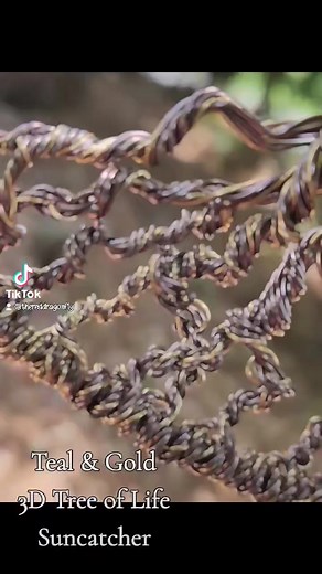 Teal & Gold 3D Tree of Life Suncatcher | The Red Dragonfly