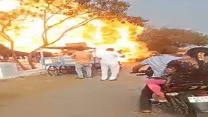 Breaking News: Bullet motorcycle explodes outside temple in Andhra Pradesh, video surfaces