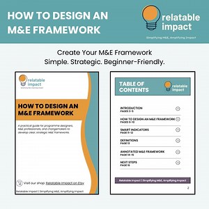 M&E Framework Guide | Monitoring and Evaluation Planning Tool for Nonprofits | Digital Strategy Download for Outcomes and Indicators - Etsy Canada
