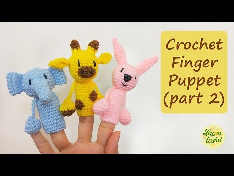 How to Crochet Giraffe Finger Puppet (part 2) | Crochet Tutorials | Lemon Crochet