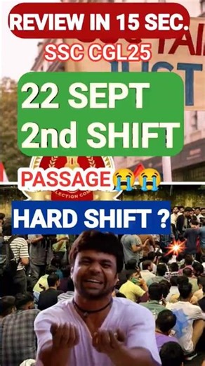 2nd SHIFT 22 SEPT || ANALYSIS || REVIEW #ssccgl #exam #review #shift1analysis #sscmentorakshayraj