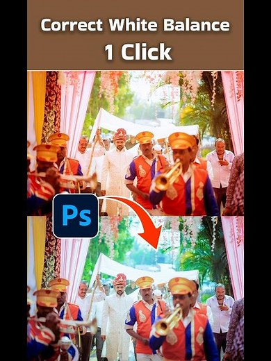 Perfect Wedding Colors in 1-Click | Photoshop White Balance Tutorial #shorts