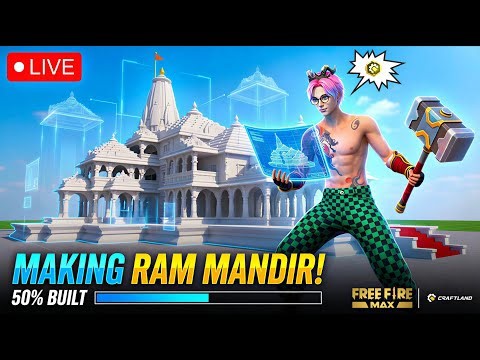 VIP GAMERS IS 😱 BIGGEST Project! Making RAM MANDIR in Free Fire Craftland 🚩 #freefire #live
