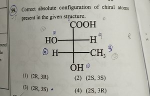 Correct absolute configuration of chiral atoms present in the g... | Filo