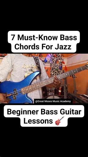 Use These 7 Simple #bass Chords For #jazz I Played These Chords Using Appegio Method For Better Understanding And Voicing Clarity 🙏❤️ @ Great Moses Music Academy @everyone | Great Moses
