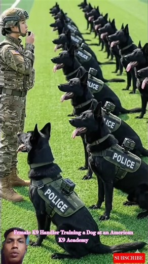 Female K9 Handler Training a Dog at an American K9 Academy #k9unit #germanshepherd #k9training