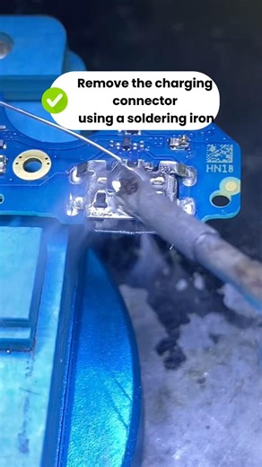 Remove the charging connector using a soldering iron✅#tutorial