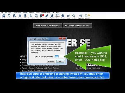 ShopKey SE - Setup Starting Invoice #