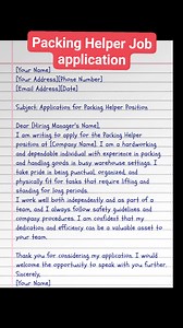 16K views · 118 reactions | Packing helper job application #trendingreels #education #virals #letters #application #leave #school | English Class | Facebook
