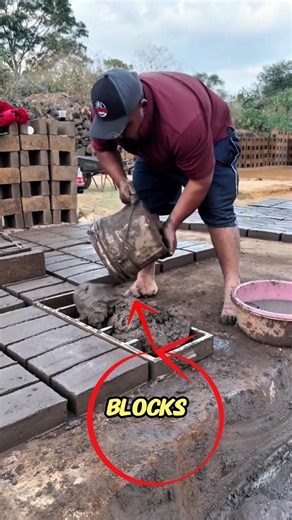 Traditional Brick & Paving Block Making Skills | Manual Concrete Craftsmanship.