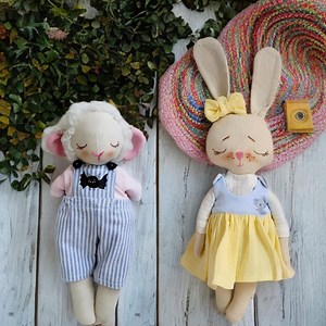 Bunny and Lamb Sewing Pattern Set: DIY Soft Dolls With Clothes (PDF Patterns) - Etsy
