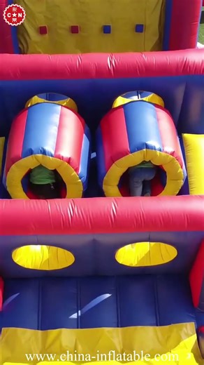 This inflatable obstacle course is awesome. #awesome #inflatable #obstaclecourse #challenge