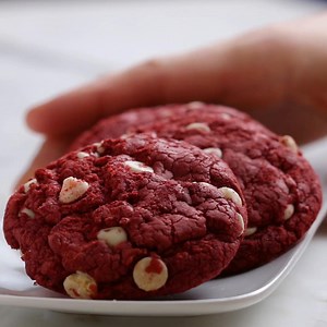 Red Velvet White Chocolate Cake Mix Cookies Recipe by Tasty