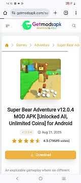 cara mendowload super bear adventure mod apk