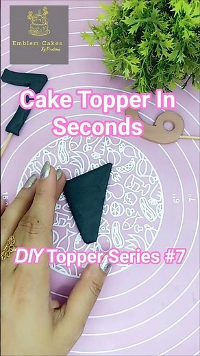 Easy Fondant Topper in Seconds #7 No Mold #caketopper #shorts #caketoppertutorial #fondanttutorial