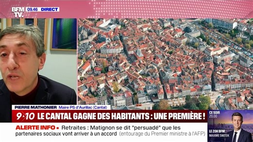 Hausse du nombre d'habitants dans le Cantal: "C'est une inversion de tendance démographique profonde", affirme le maire d'Aurillac