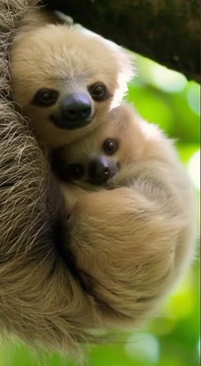 Sloth Saves Baby from Falling in the Sweetest Way 🦥💔➡️❤️ #CuteAnimals #Sloth #AnimalRescue #Shorts