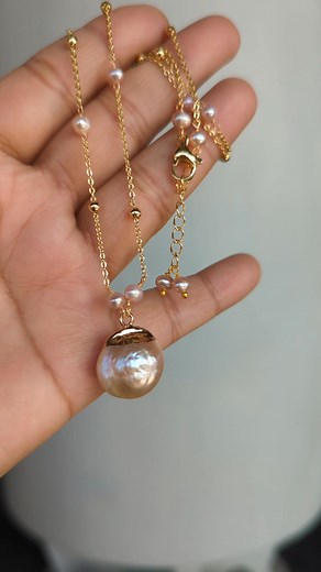 22K views · 380 reactions | Gold plated pearl chain necklace with locket懶 | Koishori | Facebook