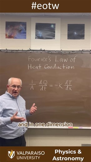 Valpo Physics and Astronomy on Instagram: "Welcome back to the #eotw we are excited to present Fourier’s law this week! #physics #valpo #fourier #heat #conduction #valpophysics"