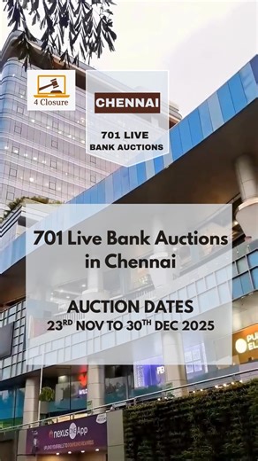 🏙️ 701 LIVE Bank Auctions in CHENNAI - Foreclosureindia Auction Dates: 23RD NOV TO 30TH DEC 2025 Looking to own a dream home or investment property in #CHENNAI ? 💥 701 #bankauctions are now live — covering prime residential, #commercial, and land #properties across the city! ✅ Transparent e-auction process ✅ Verified bank-owned assets ✅ Affordable reserve prices ✅ Trusted updates via ForeclosureIndia 👉 Don’t miss your chance! Explore : https://foreclosureindia.com/blog-post/assessing-property