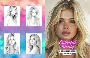 Vibrant Women's Portrait Adult Coloring Pages: 50 Unique Artistic Designs, Digital Download - Etsy