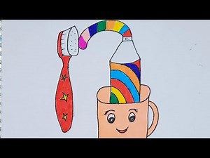 how to draw cute toothpastefor kids || toothpaste drawing for kids #rainbow drawing || EASY drawing