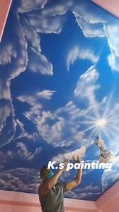 3D ceiling painting sky blue spray paint #shortviral #ceiling #home #homepainting #ideas #design #painting #interiordesign Abdul Molla | KS Sakib painting