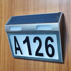 [Hot Item] Waterproof Solar Outdoor Gate Pillar LED Light DIY Door Plate House Number Wall Solar Powered Lights