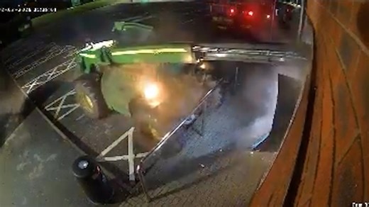 CCTV shows masked gang ram-raid store to steal cash machine