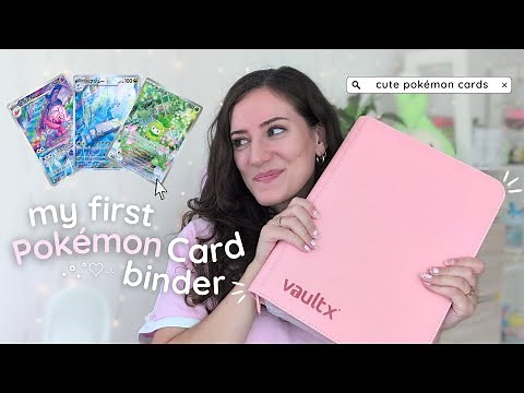 my first pokemon card binder ❀˚₊ ‧ Pink VaultX unboxing & organizing!