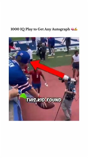 EpicEntertainz on Instagram: "This kid is living in 3025 while the rest of us are in 2025. 🤯🧠 Most fans scream and beg for an autograph. This genius? He “accidentally” drops his football right in front of the players. 🏈📉 When Stefon Diggs stops to be a nice guy and pick it up, the kid instantly hands him a Sharpie. You can’t say no at that point! It’s the perfect trap. 🤣✍️ Judging by how many signatures are already on that ball, this strategy has a 100% success rate. Who taught him this?! W