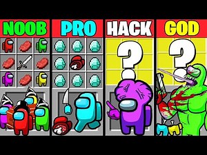Minecraft Battle: AMONG US COFFIN DANCE MEME CRAFTING CHALLENGE NOOB vs PRO vs HACKER vs GOD Funny