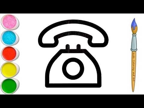 How To Draw A Telephone Step By Step ☎️ Telephone Drawing Easy