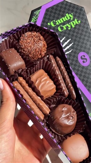 64K views · 1.5K reactions | Open if you dare!  Our Candy Crypt hides milk & dark chocolate caramels, Molasses Chips, and more scarily delicious treats ️ | See's Candies | Facebook
