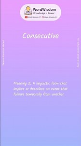 What does "Consecutive" mean? | English vocabulary shorts | #consecutive #wordwisdom