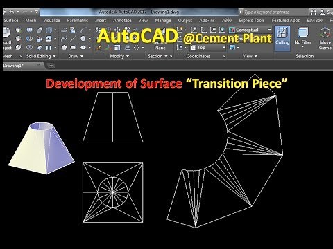Development of Transition Piece, by using AutoCAD: Surface Development: Circular to Rectangular
