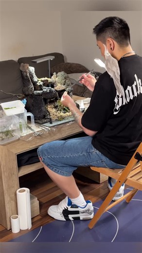 Steven Ou Yang on Instagram: "🇩🇪Das Paludarium Becken mit Wasserfall, das ich für das Büro von @kirchhoff_ihr_malermeister gebaut habe. Dieser Paludarium-Becken hat zwei Wasserfälle auf der linken und rechten Seite. Am Fuße der Wasserfälle befindet sich ein Gumpen, in dem das Wasser gesammelt wird, bevor es weiter nach unten fließt. In der Mitte befindet sich eine Brücke, die beide Hügel miteinander verbindet, damit Pflanzen über sie hinweg wachsen können. Später, wenn die Pflanzen ausgewachse