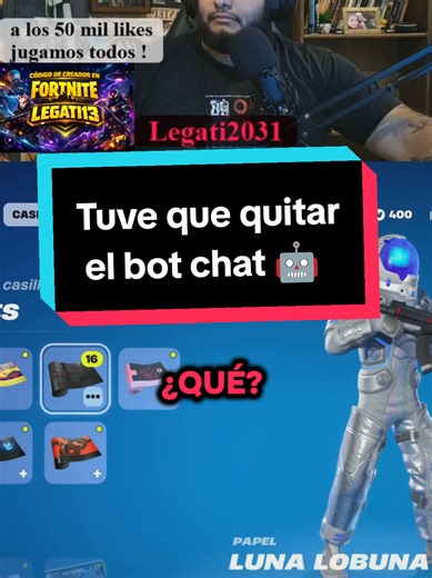 Tuve que quitar el bot chat #legatigamer #botchat #chatbot #chat