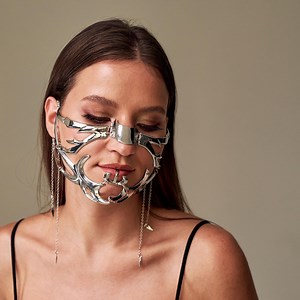 Metal Face Mask, Face Jewelry, Nose Bridge Cuff, Gothic Face Mask, Silver Mask, Chain Mask, Unique Mask, Headpiece Mask, Nose Chain - Etsy