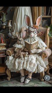 161K views · 4.4K reactions |  Storytime in the bunny burrow — where every tale is a treasured heirloom and every cuddle is part of the plot. 懶 Lace, love, and a good book make the perfect afternoon. CottagecoreVibes #WhimsicalWorld #BunnyLove #StorytimeMagic #CozyAesthetic #VintageVibes #FairyTaleFeels #SpringWhimsy #AnthroAnimals #LaceAndLovely #CharmingCreatures #FluffyFashion #ReadingNookGoals #CuteAndCozy #PastelPerfection | Good Morning Sunshine | Facebook
