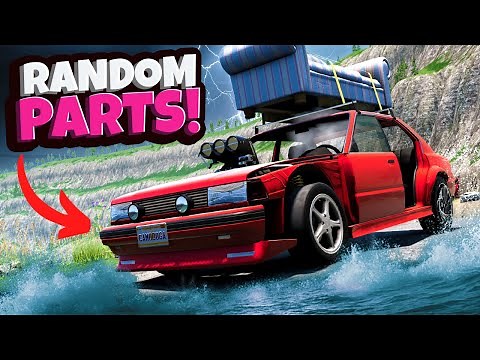 RANDOM PARTS Flood Escape on the New Map is FUN in BeamNG Drive Mods!
