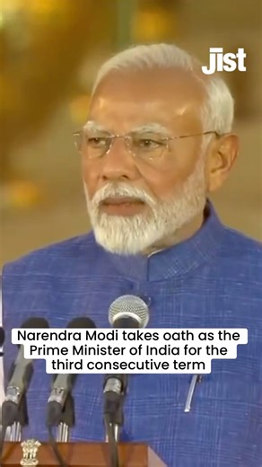 Narendra Modi takes oath as the Prime Minister of India for the third consecutive term. [oath, news, pm, Narendra Modi, parliament, India] | Jist