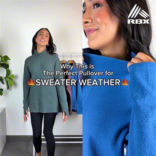 1.1K views | 25% Off The Entire Site!! Use Code: FALL25 Quality + Comfort✨ What's not to love about our Studio Jacquard Mock Neck Pullover? Featuring a tunic length for extra coverage and side slits for a flattering fit, wear this sweater by itself at the studio or layer up and take it to the streets. Available in sizes S-3X! | RBX Active | Facebook