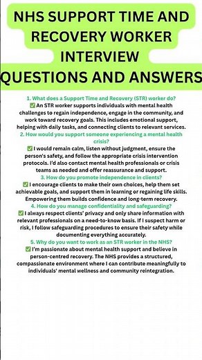 NHS Support Time and Recovery worker interview questions and answers #interview #nhs #nhsjobs